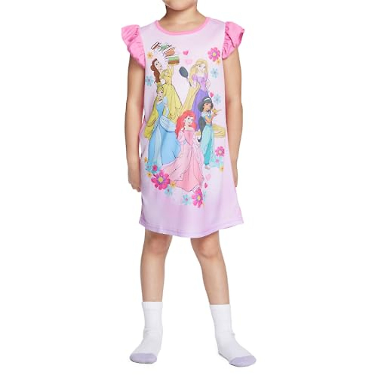 Disney Girls' Princess 3-Pack Nightgown, GIRLS RULE 2, 4
