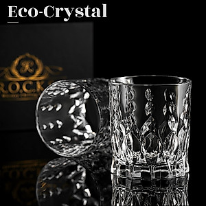 Crystal Whiskey Glasses - Eco-Friendly European Crafted Set of 2 Monarch Glass Tumblers (11.5oz) for Scotch, Bourbon, Old Fashioned Cocktails & Drinks - Elegant Gold Foil Gift Box