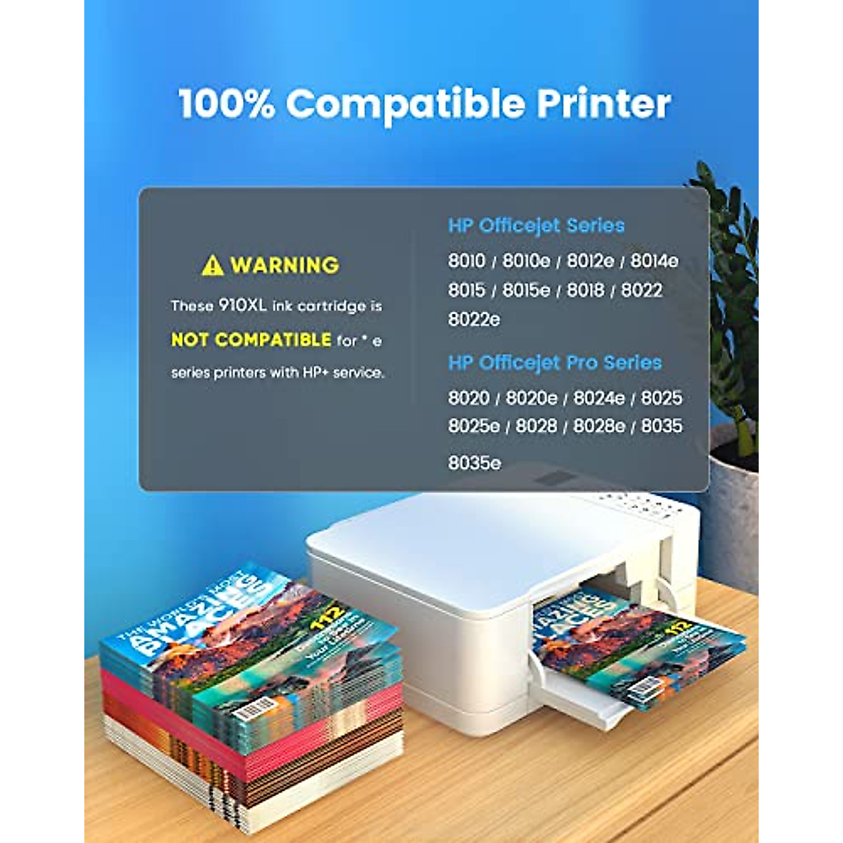 PACITEK 916XL Black Ink Cartridge Compatible with HP 916 Work with HP OfficeJet Pro 8025e Printer, HP OfficeJet 8010 8015 8020e, 8025e, 8028e, 8035e Printer