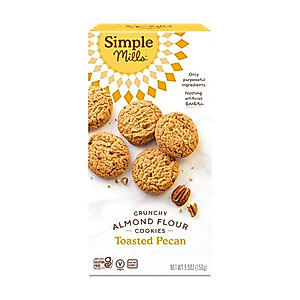 Simple Mills Almond Flour Crunchy Cookies, Toasted Pecan - Gluten Free, Vegan, Healthy Snacks, Made with Organic Coconut Oil, 5.5 Ounce (Pack of 1)