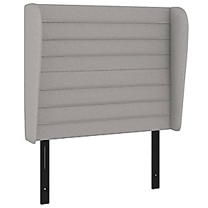 Penau Headboard with Ears Light Gray 40.6"x9.1"x46.5"/50.4" Fabric Modern Comfort for Your Bedroom Enhance Your Sleep Space