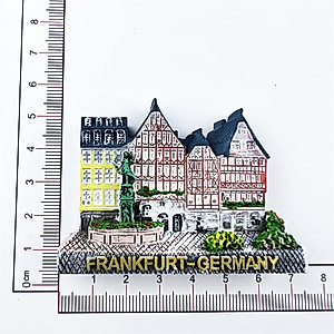 Frankfurt Germany Refrigerator Magnet Tourist Souvenir Fridge Decoration 3D Magnetic Sticker Hand Painted Craft Collection