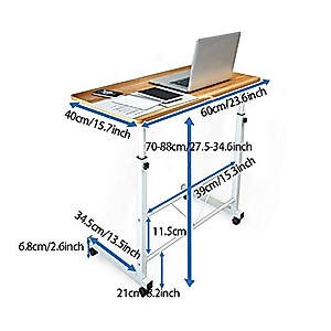 Multifunctional Desk Movable Computer Laptop Desk Study Writing Desk Adjustable with Keyboard Tray for Home Office (Color : Black)