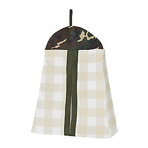 Sweet Jojo Designs Green and Beige Deer Buffalo Plaid Check Woodland Camo Baby Boy Crib Bedding Set - 4 pieces - Rustic Camouflage