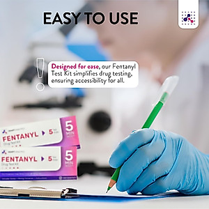Fentanyl Test Kit | Includes 5 Fentanyl Test Strips | Signify Analytics Ultra-Sensitive Fentanyl Test Strips for Drug Testing | Fentanyl Testing Strips for Pills, Powders, and Liquids