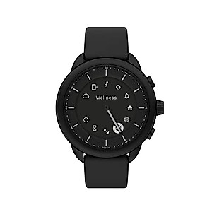 Fossil Men's or Women's Gen 6 Wellness Edition 44mm Silicone Hybrid Smart Watch, Color: Black (Model: FTW7080)
