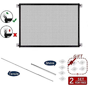 Magic Pet Gate, Mesh Dog Gate, Puppy Gates and Baby Gate, Portable Folding Baby/Dog Safety Fence Enclosure Easy Install Anywhere, 30'' X 39'', 8 Hooks