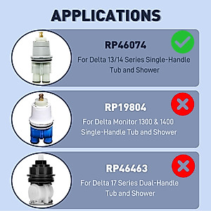 RP46074 Delta Cartridge Replacement, Compatible with Delta 13/14 Series Shower Faucets, Single Handle Universal Shower Cartridge Repair Kit, Replacement Monitor Cartridge Parts