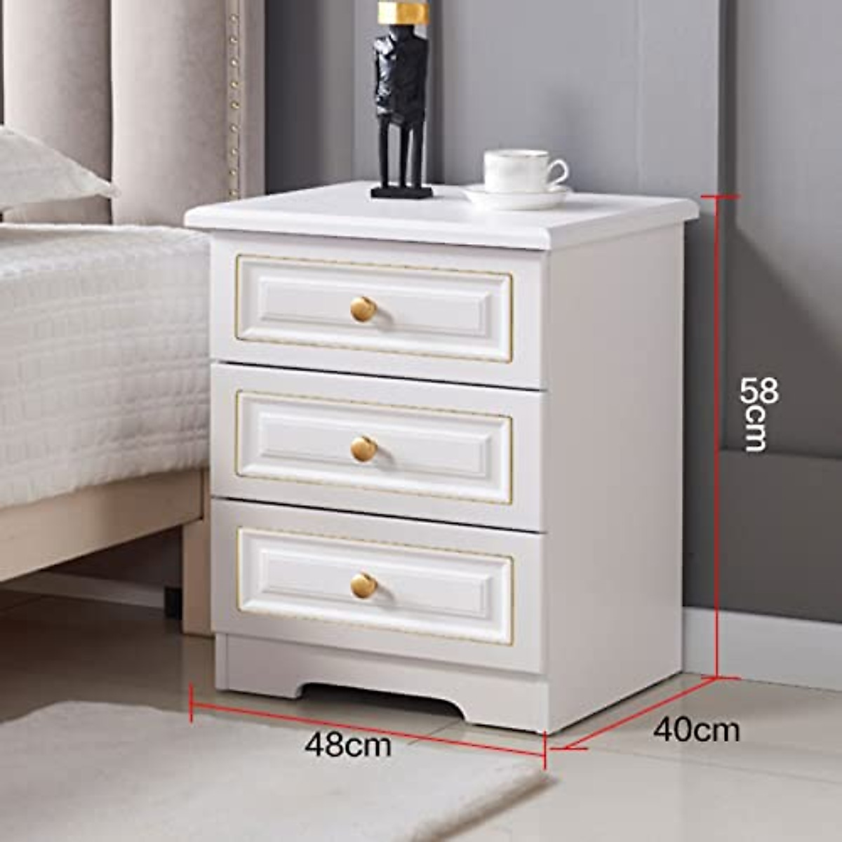 HIGOH Bedside Table Simple Bedroom Cabinet Small Storage Bedside Table Space Saving Bedside Table Home Furniture