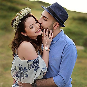 Hemobllo Womens Bracelet Rhinestone Bracelet Quartz Shiny Watch Bling Chain Watch with Crystal Rhinestones Diamonds Beads for Women Wrist Jewelry Red Green Girl Watches Diamond Watch