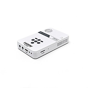 AAXA LED Pico Micro Video Projector - mini-HDMI input, built-in Media Player & Speakers, 3.5mm Aux Out, Micro SD/USB readers and 80 Min Lithium-Ion Battery (Renewed)