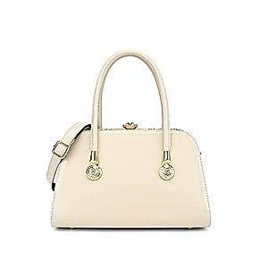 Style Strategy bone purses patent leather Satchel handbags for women Top Handle with kiss lock Shoulder bags crossbody for women