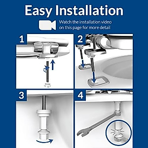 Bemis 19170CSLA 000 Alesio Toilet Seat with Chrome Hinges will Slow Close, Never Loosen and Provide the Perfect Fit, ELONGATED, High Density Enameled Wood, White