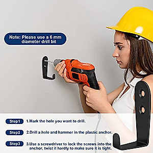 CGBE Coat Hooks for Wall, Heavy Duty Outdoor Hooks for Hanging Towel No Rust Outside Towel Hooks Wall Mounted with Screws and Anchor for Key, Towel, Bags, Cup, Hat (4 Pack Black)