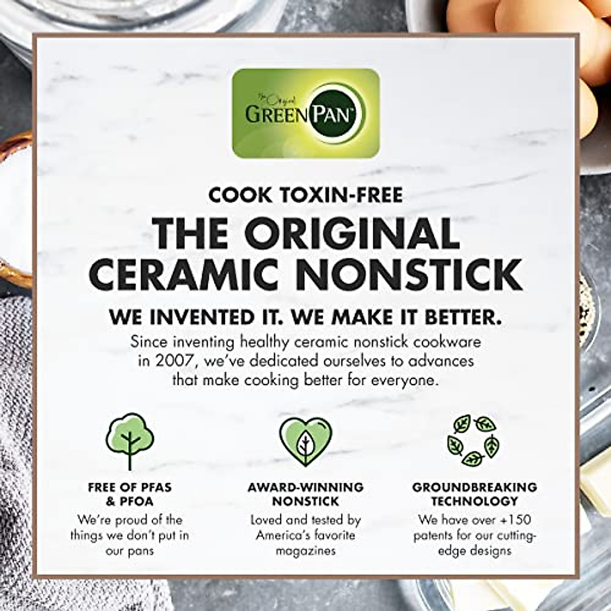 GreenPan Premiere Ovenware Healthy Ceramic Nonstick 1 lb. Loaf Baking Pan, Cast Aluminum, Warp-Free, Oven and Broiler safe to 600F,Dishwasher Safe, PFAS-Free, Gray