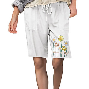 high Waist Spandex Shorts Shorts for Women Casual Summer Summer Shorts Beach Holiday Trendy Breathable Lounge Shorts with Pockets(43-White,X-Large)