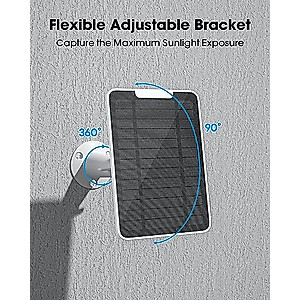 Solar Panel Charger Compatible with Google Nest Camera Outdoor & Indoor (Battery Version), 5W Solar Power for Google Nest Cam, IP65 Weatherproof, w/Secure Wall Mount & Screwdriver, 13ft Cable, 4 Pack