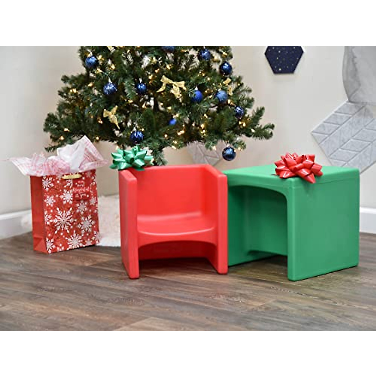 Children's Factory-CF910-008 Cube Chair for Kids, Flexible Seating Classroom Furniture for Daycare/Playroom/Homeschool, Indoor/Outdoor Toddler Chair, Red,1 set