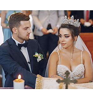 AOPRIE Victoria 1870s Crown for Women Silver Crystal Tiara for Girls Queen Crowns and Tiaras princess Hair Accessories for Wedding Prom Bridal Party Halloween Costume Christmas birthday Gifts