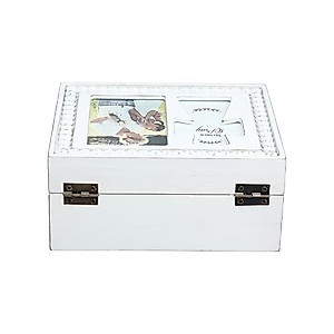 Pavilion - Take Time To Pray - 6.5" long x 5" wide x 3" tall Prayer Box Decorative Keepsake Storage Bin 2.25" x 3.25" Wallet Photo Holder Jesus God Lover Religious Friend Gift Present