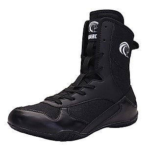MOCINNA Female Boxing Sneakers, Lightweight Squat Trainers Women's Wrestling Boots Comfortable Fitness Shoes,Black,5.5