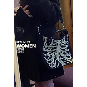 Goth Purse Aesthetic Tote Bag Grunge Bag Fairy Grunge Clothes Y2k Fashion Goth Clothing (Black)