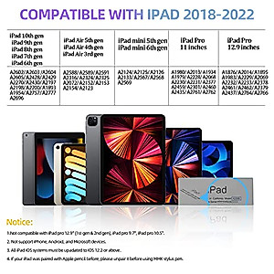 Stylus Pen for iPad, Apple Pencil for iPad 10th 9th Gen, Apple Pen iPad Pencil for iPad Air 5/4/3rd, iPad Pro 11/12.9 Inch, with Palm Rejection & Tilt Sensitivity, Magnetic Stylus iPad Pen, White