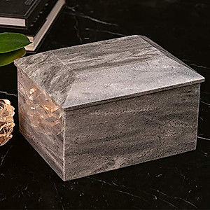 Deering Moments Carerra Grey Marble Custom Engraved Cremation Memorial Urn for Human Ashes Adult Size - Large