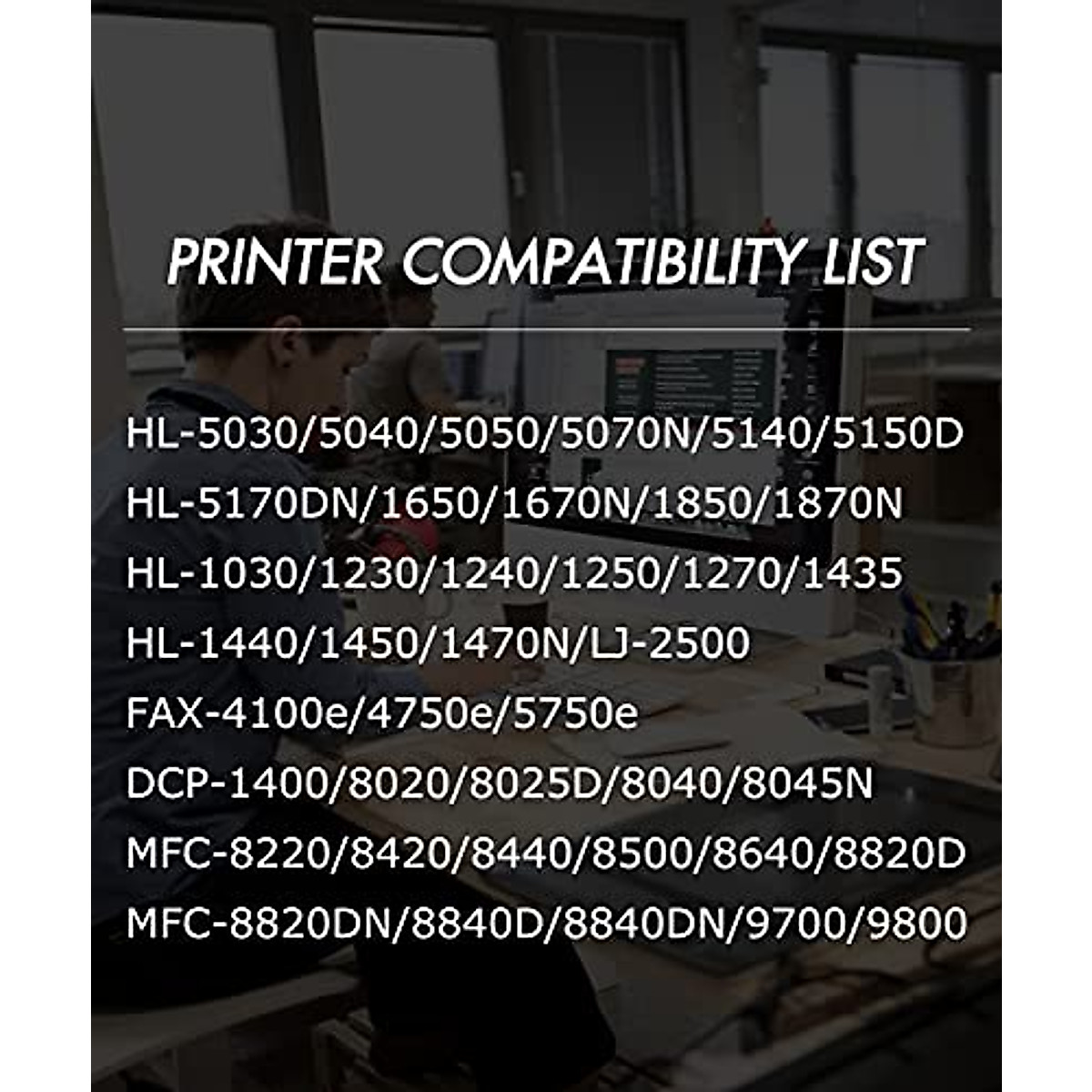 (3 Pack Toner/1 Pack Drum) Green Toner Supply Compatible TN460 DR400 Toner Cartridge Drum Unit Replacement for Brother HL-1240 MFC-8600 MFC-9700 Printer