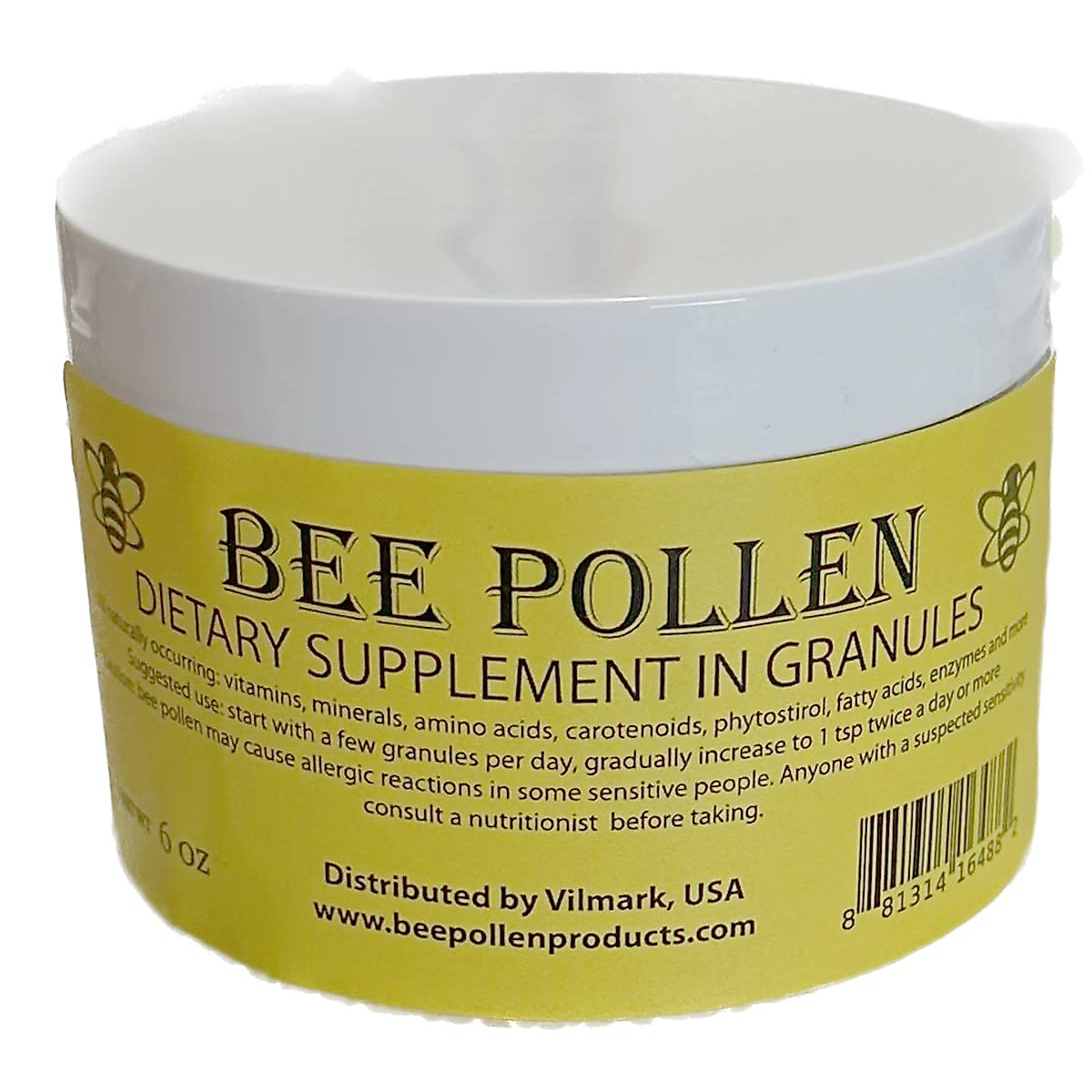 6 oz BEE Pollen 100% Pure Natural Non Processed Bee Pollen Granules 6 oz in jar