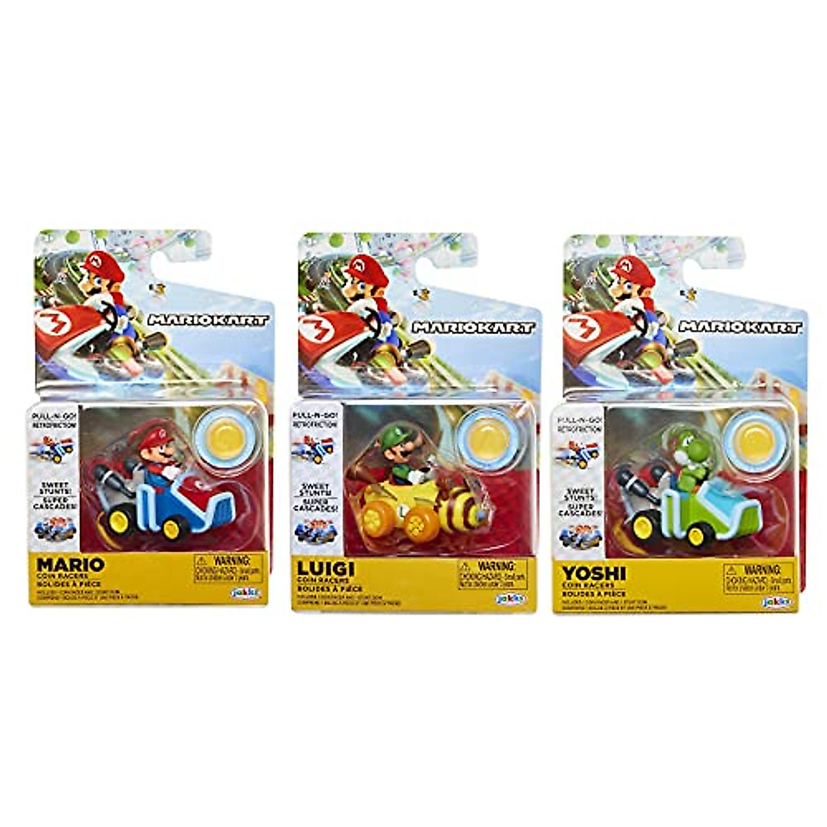 Super Mario Coin Racers Cars 3Pk Vehicle Set, Yellow