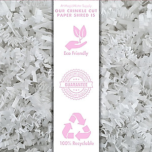 MagicWater Supply Crinkle Cut Paper Shred Filler (2 LB) for Gift Wrapping & Basket Filling - White