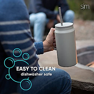 Simple Modern 50 oz Mug Tumbler with Handle and Straw Lid | Reusable Insulated Stainless Steel Large Travel Jug Water Bottle | Gifts for Women Men Him Her | Trek Collection | 50oz | Midnight Black