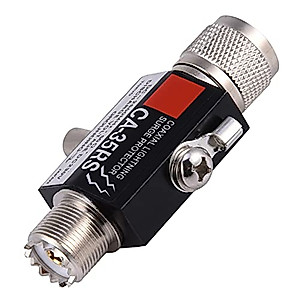 SALALIS CA 35RS Lightning Protector Coaxial Lightning Surge Protector, Lightning Arrestor Male to Female UHF Connector Coax Surge Protector Wide Bandwidth Low Loss Whole House Surge Protector