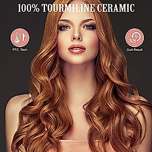 Brightup Curling Iron, 3 Barrel Hair Curler Hair Waver All in One Curling Wand with Interchangeable Ceramic Barrels and Heat Protective Glove, LCD Display, Instant Heating, Temperature Adjustment