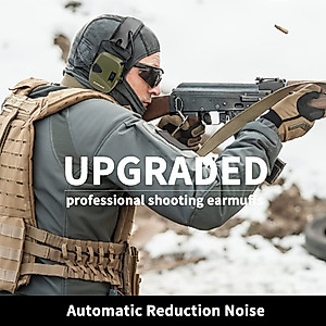 ZOHAN EM054 Electronic Shooting Ear Protection with 4X Sound Amplification 2 Pack,Slim Active Noise Reduction Earmuffs for Gun Range