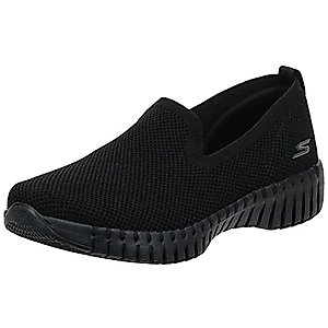Skechers Women's GO Walk Smart-Believe Sneaker, Black, 9