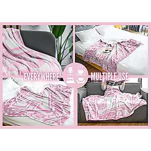 InnoBeta Preppy Throw Blanket, Personalized Initial Throw Blanket, Cute Throw, Cosmetic Bedding Stuff, Birthday Gift for Daughter, Preppy Things for Girls, E