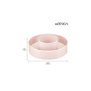mDesign Plastic Lazy Susan Round Turntable Storage Tray - Rotating Organizer for Makeup, Cosmetics, Nail Polish, Vitamins, Shaving Kits, Hair Spray, Medical Supplies, First Aid - Light Pink/Blush