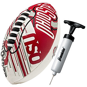 Franklin Sports Ohio State Foam Football - Youth Mini Football for Kids - 8.5" Junior Soft Foam Ball - SPACELACE Easy Grip Cover - Perfect Toy for Kids