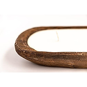 Red Barn Candle Company Wood Dough Bowl Candles | 100% All-Natural Soy Wax & Essential Oil Infused | Pet Safe + Odor Eliminating | Wooden Bread Tray | Centerpiece Farmhouse Decor (Lavender, 7-Wick)