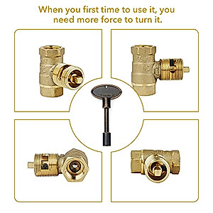 Stanbroil Universal 3-Inch Gas Valve Key Fits 1/4" and 5/16" Turn Ball Valve for Gas Fire Pits and Fireplaces, Antique Copper