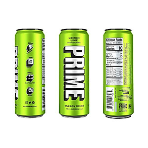 Prime Hydration Drink Energy Cans 6 Flavor Variety Sampler Pack! - 200mg Caffeine, Zero Sugar, 300mg Electrolytes, Vegan - (12 Fl Oz Cans)