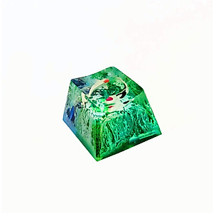 Handmade Koi Fish OEM R4 Resin Keycap Translucent Backlit Keycaps for Cherry MX RGB Switch Gaming Mechanical Keyboards DIY Replace (Blue)