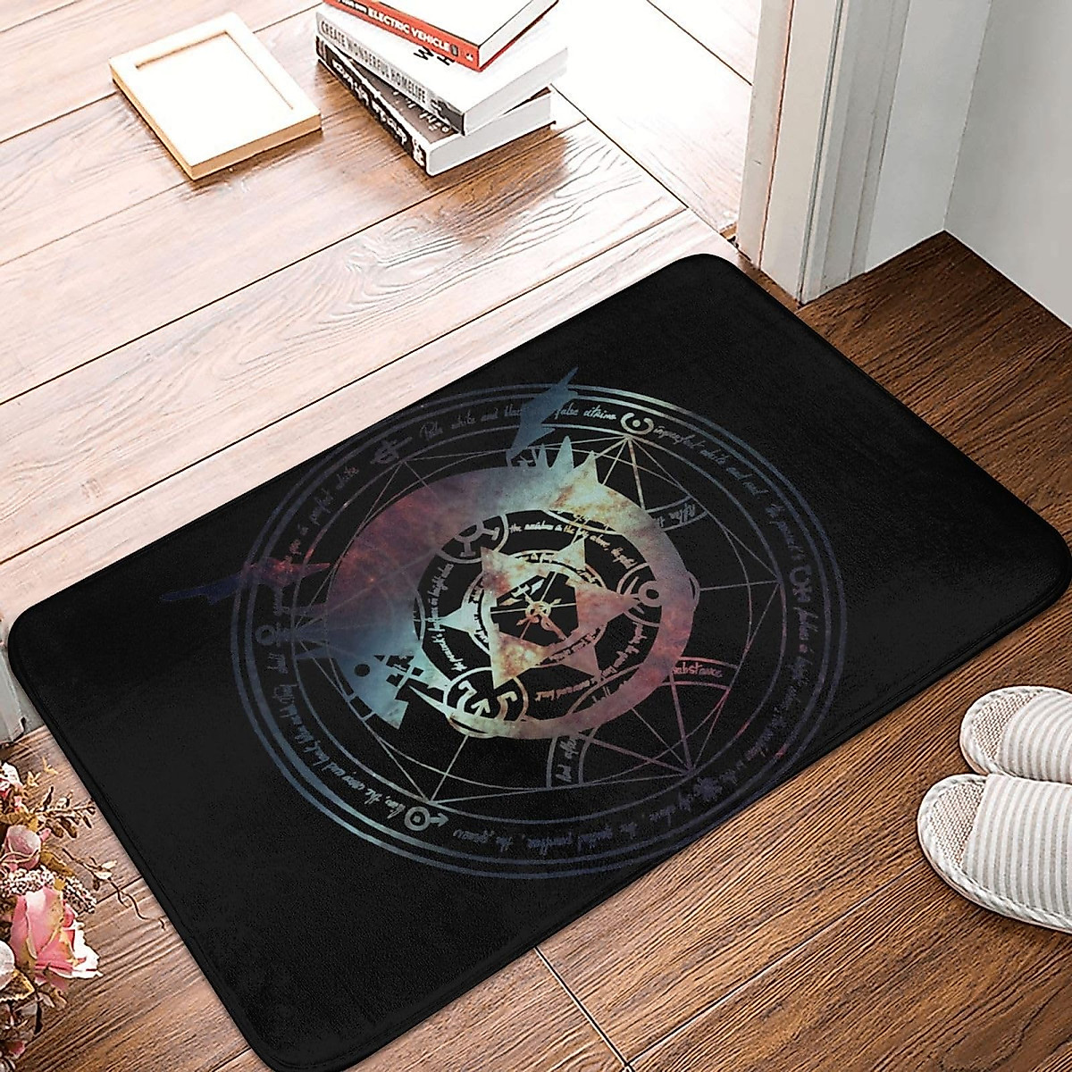 EREUYDT Fullmetal Anime Alchemist Area Rug Decor Carpet Non-Slip Washable Rugs Door Mat for Indoor Outdoor 29x17 Inch