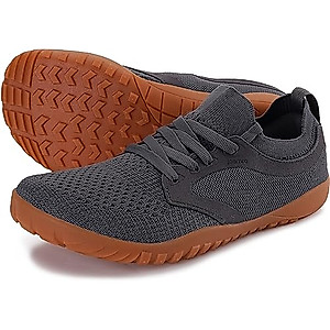 Joomra Womens Minimal Barefoot Road Running Shoes Size 8 Ladies Wide Width Climbing Hiking Trekking Trainer Walking Athletic Gym Workout Footwear Dark Grey 39