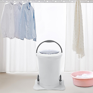 Mini Manual Clothes Dryer, Portable Foot Powered Washing Machine, Manual Draw Cord Spin Dryer for Home, Dorm, Apartment, RV, Travel, Outdoor Use (Blue)