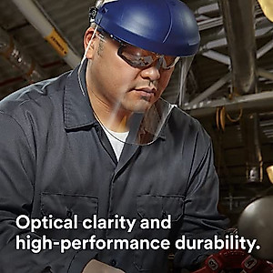 3M H8A Ratchet Headgear and Visor Combination with 3M WP96 Clear Polycarbonate Faceshield, Complete Headgear and Face Shield Safety System, ANSI Z87, Adjustable, Thermoplastic, Clear