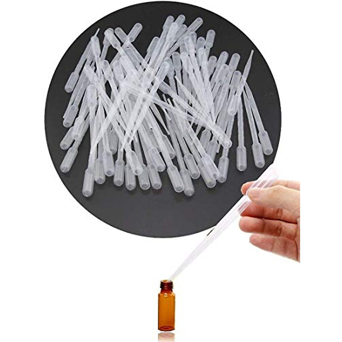 Transfer Pipettes 1000PCS Liquid Dropper Plastic Pasteur Disposable Graduated Pipetting Clear White (0.2)