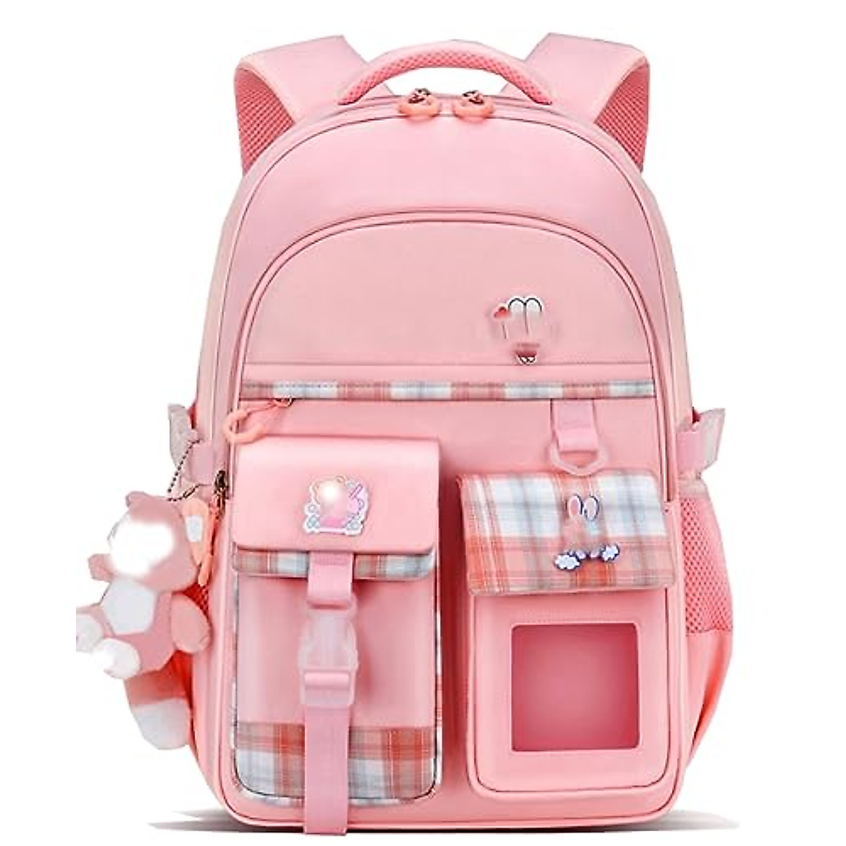 MJUN Kid Girls Backpack Waterproof Cartoon Comic 3D Bookbag Children Student School Backpack (pink)